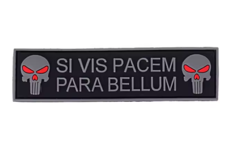 Patch Si Vis Pacem Para Bellum Grey velcro tactique pour joueurs airsoft