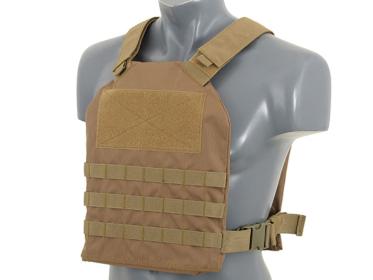 Single Plate Carrier avec inserts souples tan