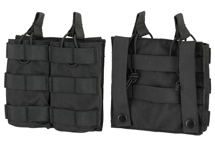 Modular open top double mag pouch black