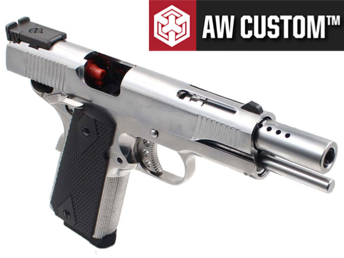 Réplique Airsoft AW Custom 1911 NE1201 Silver gaz GBB